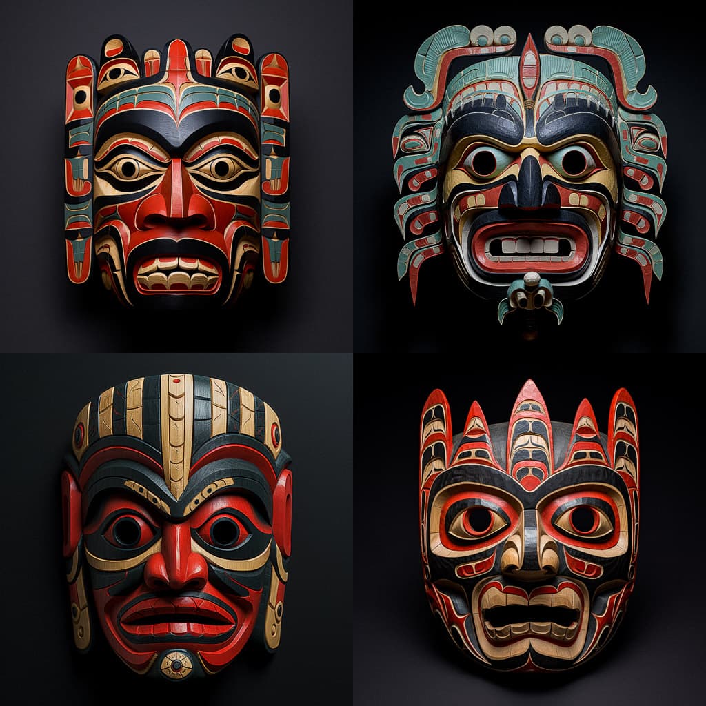 Aztec mask Midjourney style | Andrei Kovalev's Midlibrary