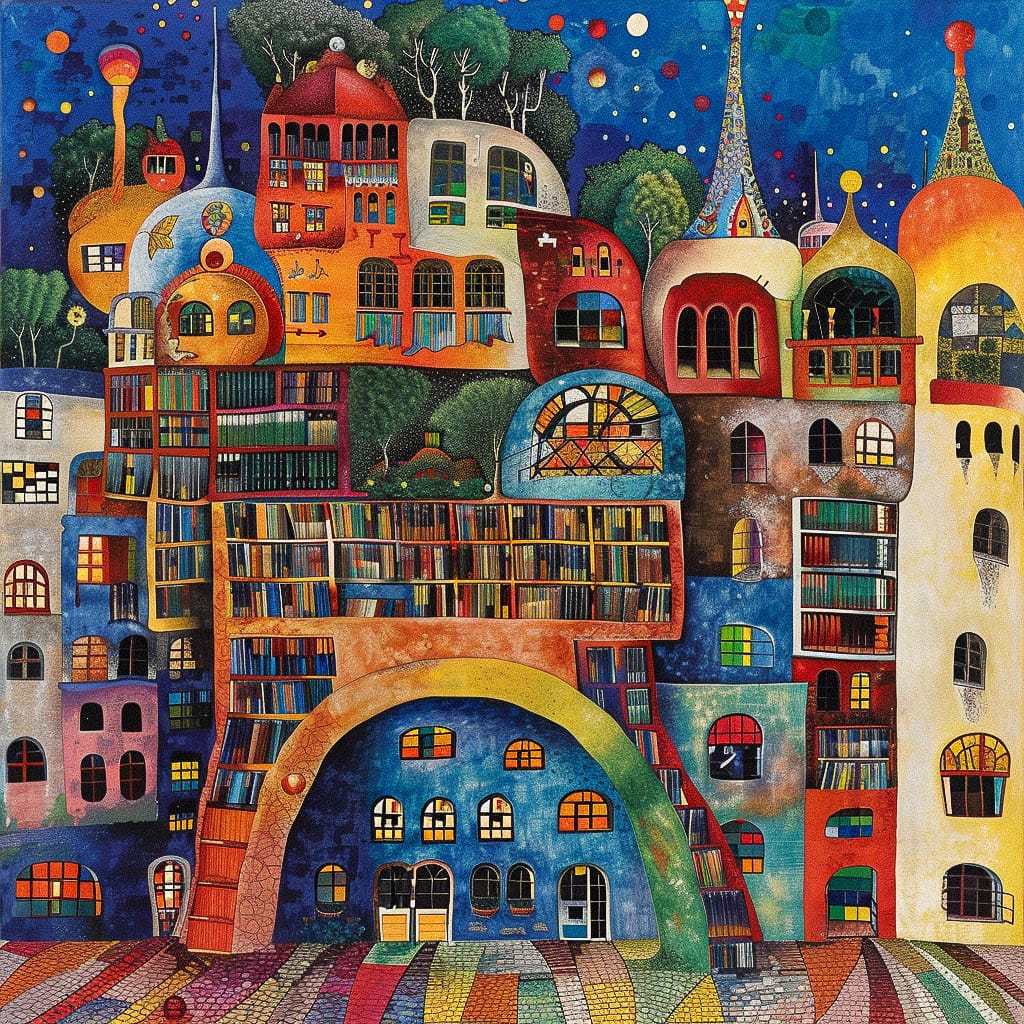 Friedensreich Hundertwasser Midjourney style | Andrei Kovalev's Midlibrary