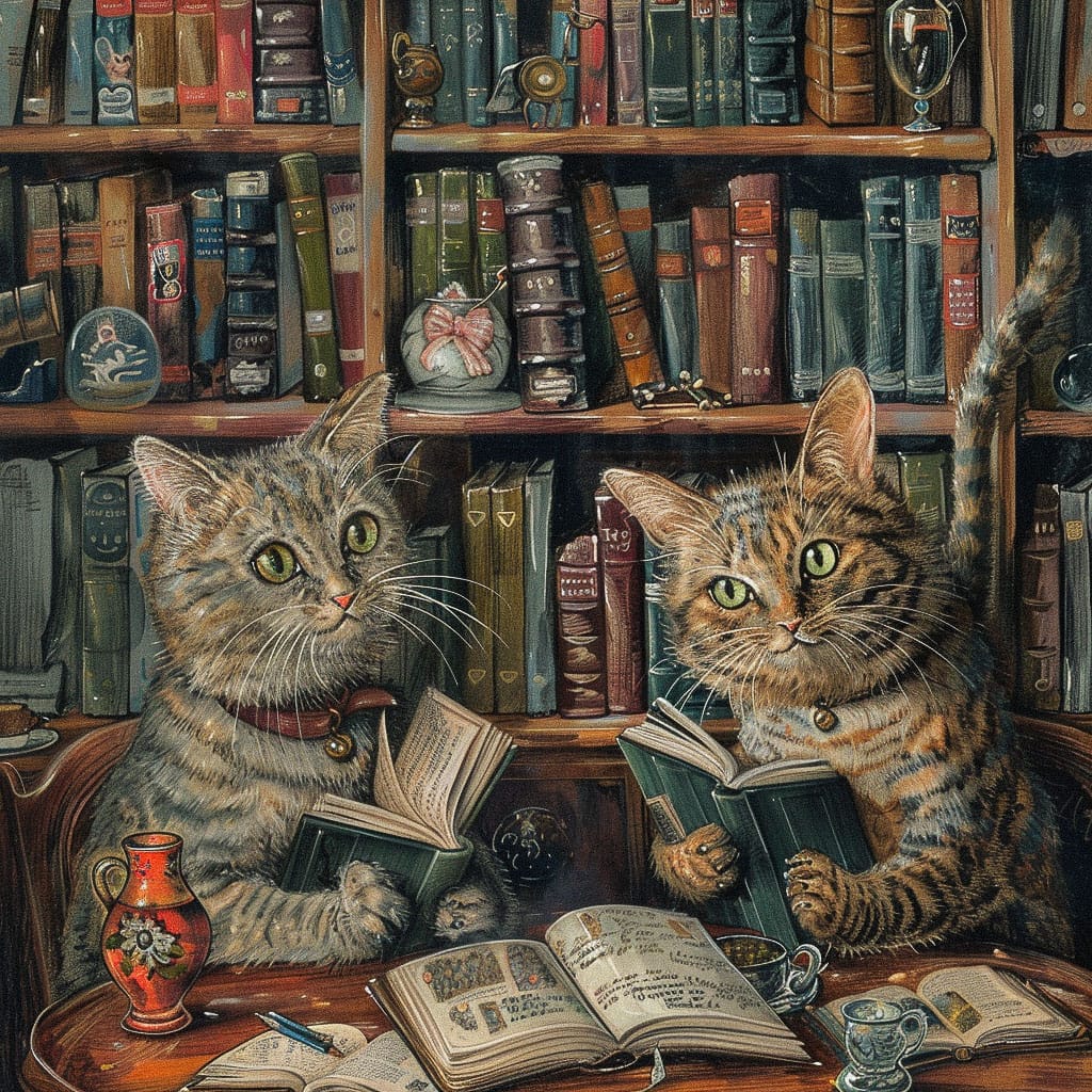 Louis Wain Midjourney style | Andrei Kovalev's Midlibrary