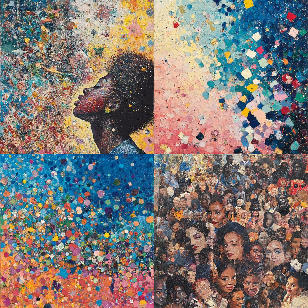 Howardena Pindell Midjourney style | Andrei Kovalev's Midlibrary