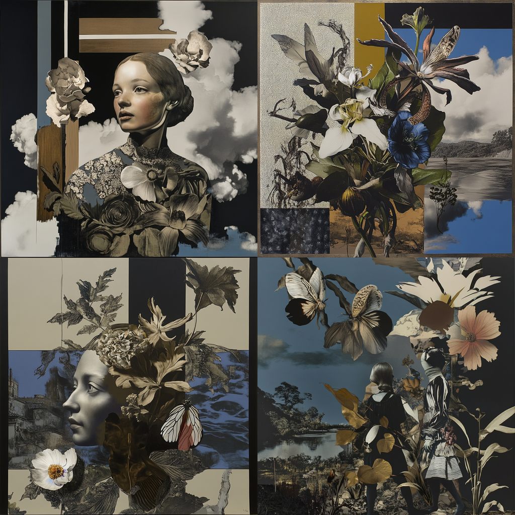 Collagist Cosmic Reverie Midjourney style | Andrei Kovalev's Midlibrary