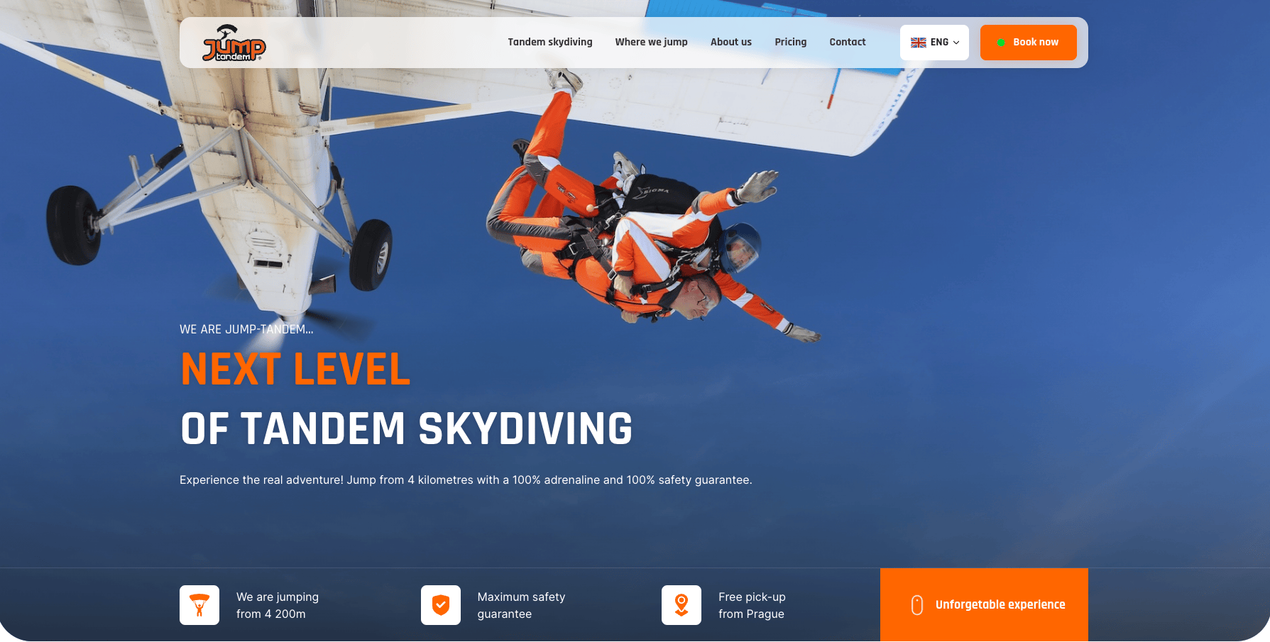 Tandem skydiving, tandem jump | JUMP-TANDEM