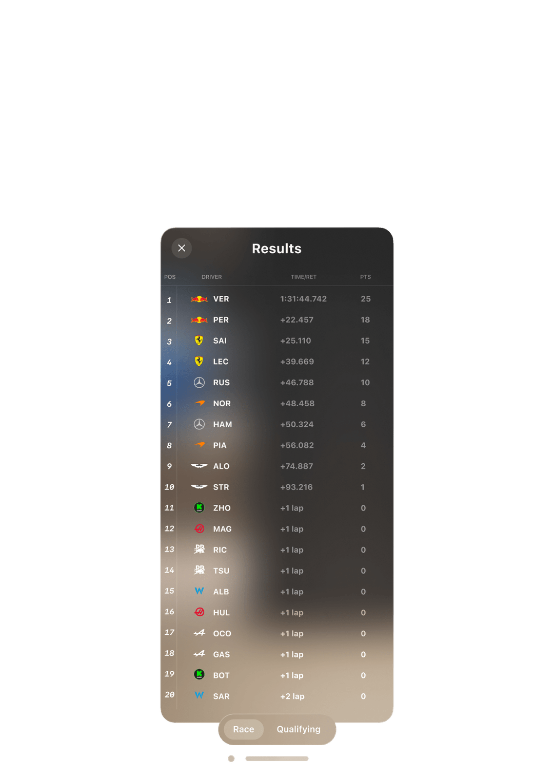 Lapz: Watch F1® Races in Apple Vision Pro