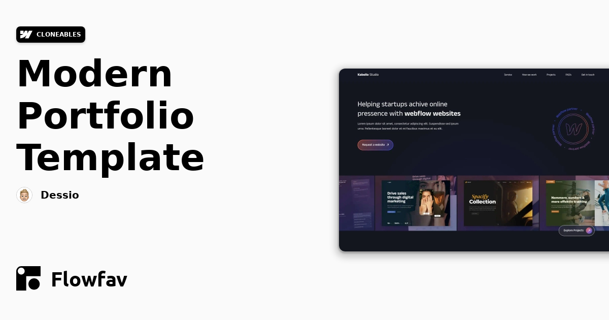 Webflow Cloneable Portfolio Template for Web Designers