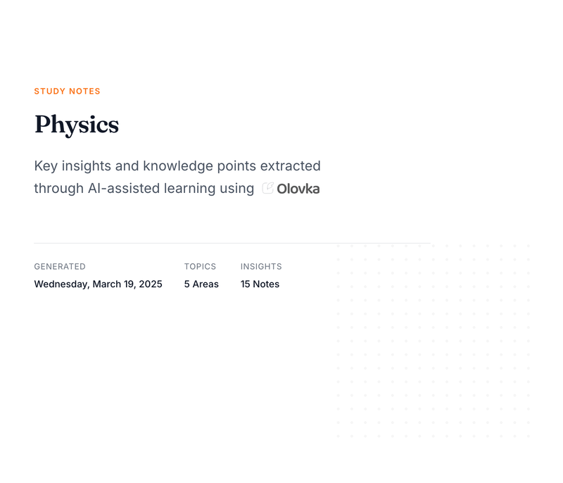 Lecture Notes | Olovka AI