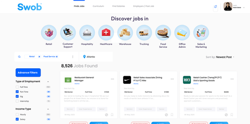 Best App for Job Search & Hiring Talent | Swob App