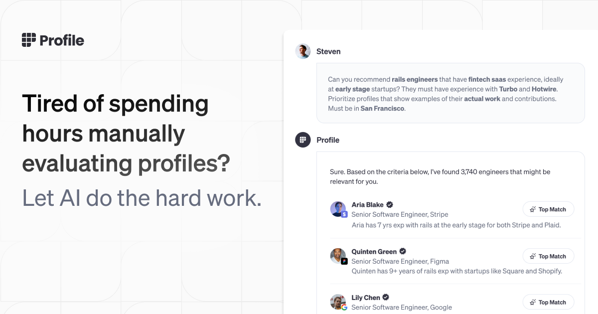 Conversational AI for Professional Search | Profile.com