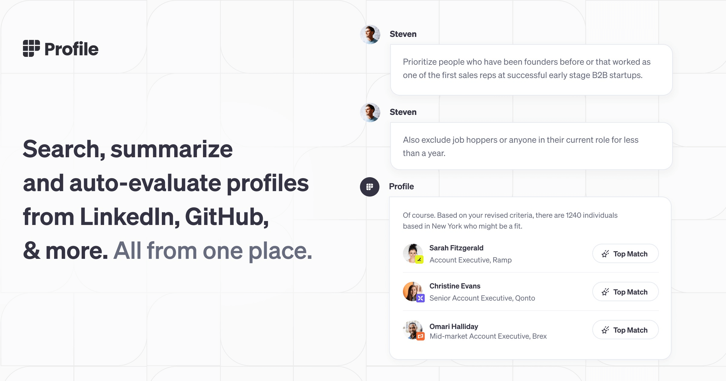 Powerful AI Search for Recruiters | Profile.com