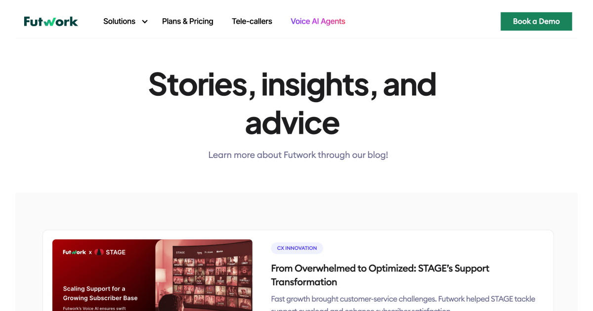 Futwork Insights | Voice AI, Call Center Workflows and CX Playbooks