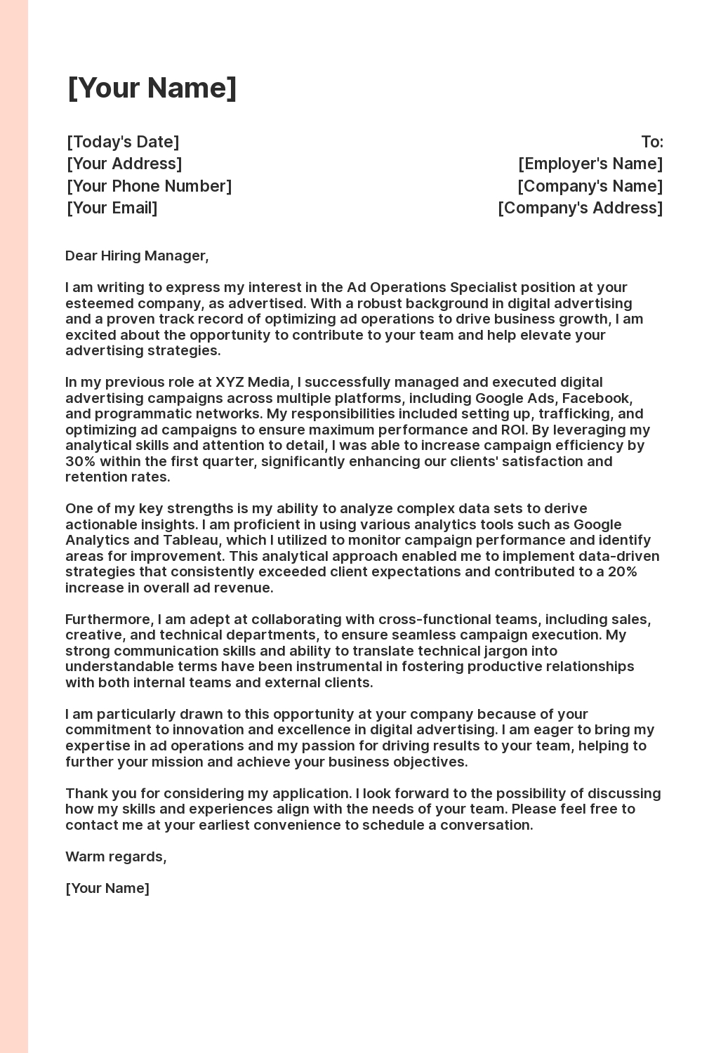 Ad Operations Specialists Cover Letters: Examples and Writing Tips