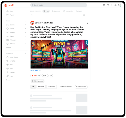 Ask Me Anything® (AMA) on Reddit