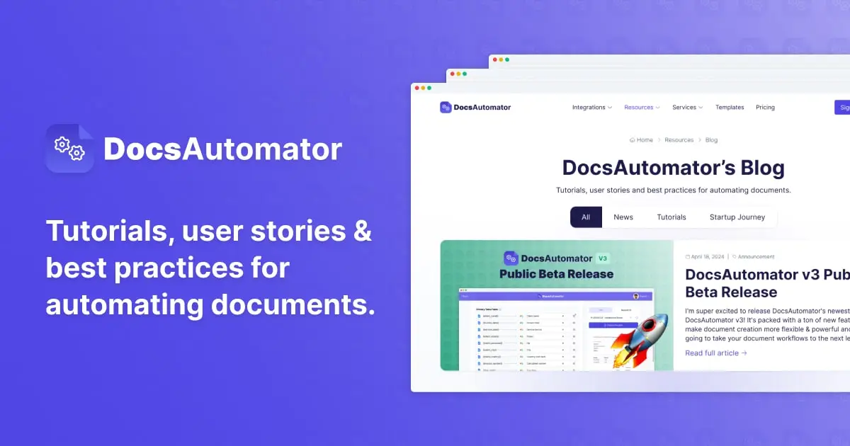 DocsAutomator | Blog - Startup Journey