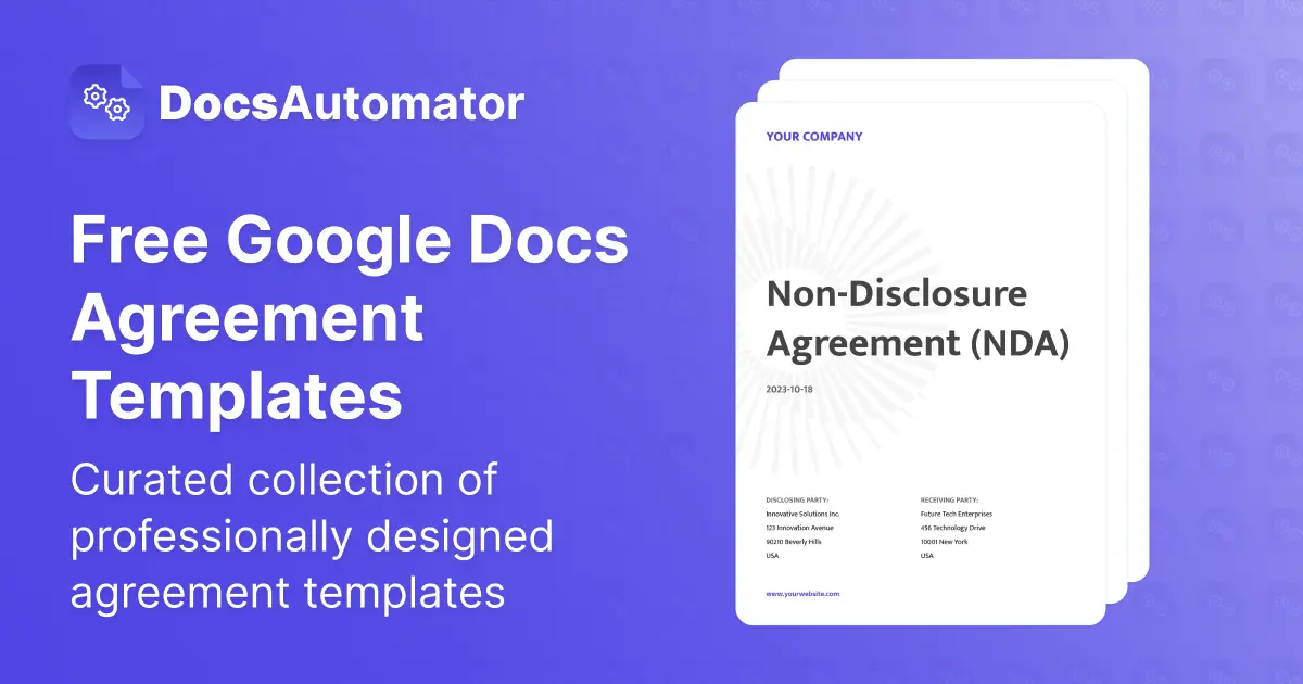 DocsAutomator | Free Google Docs Agreements Templates