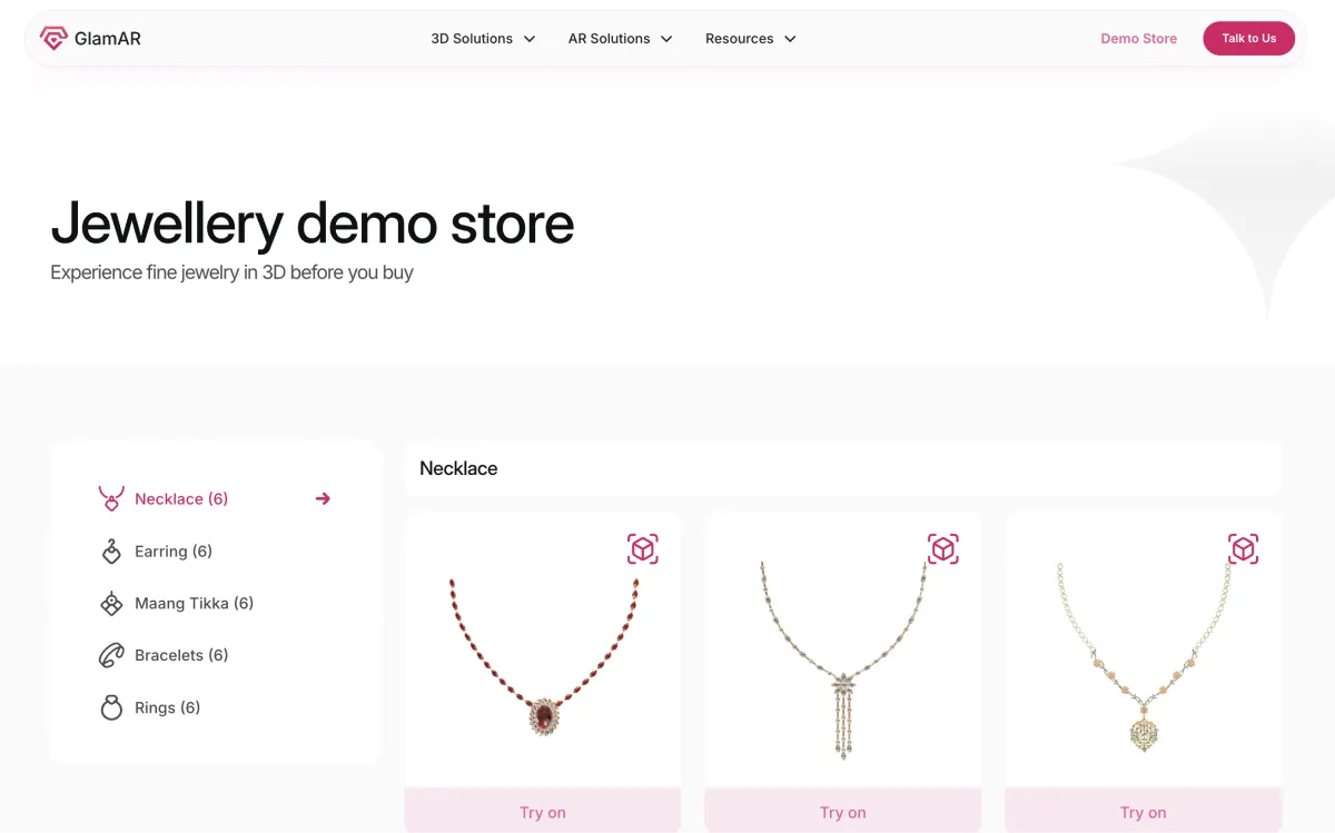 Virtual Jewelry Try-On - Rings, Necklaces & Earrings | GlamAR