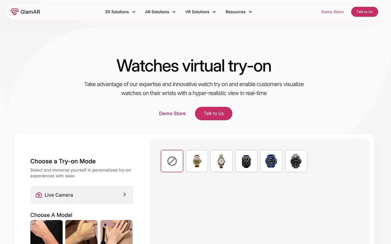 AR watch try-on software | 3D watch solutions for ecommerce