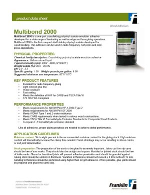 Multibond 2000 | Franklin Adhesives & Polymers