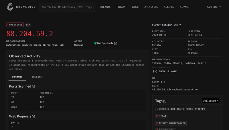 GreyNoise | Search Feature