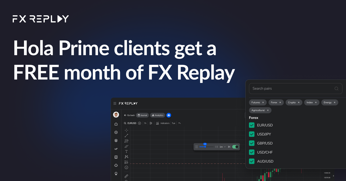 Hola Prime clients get a FREE month of FX Replay