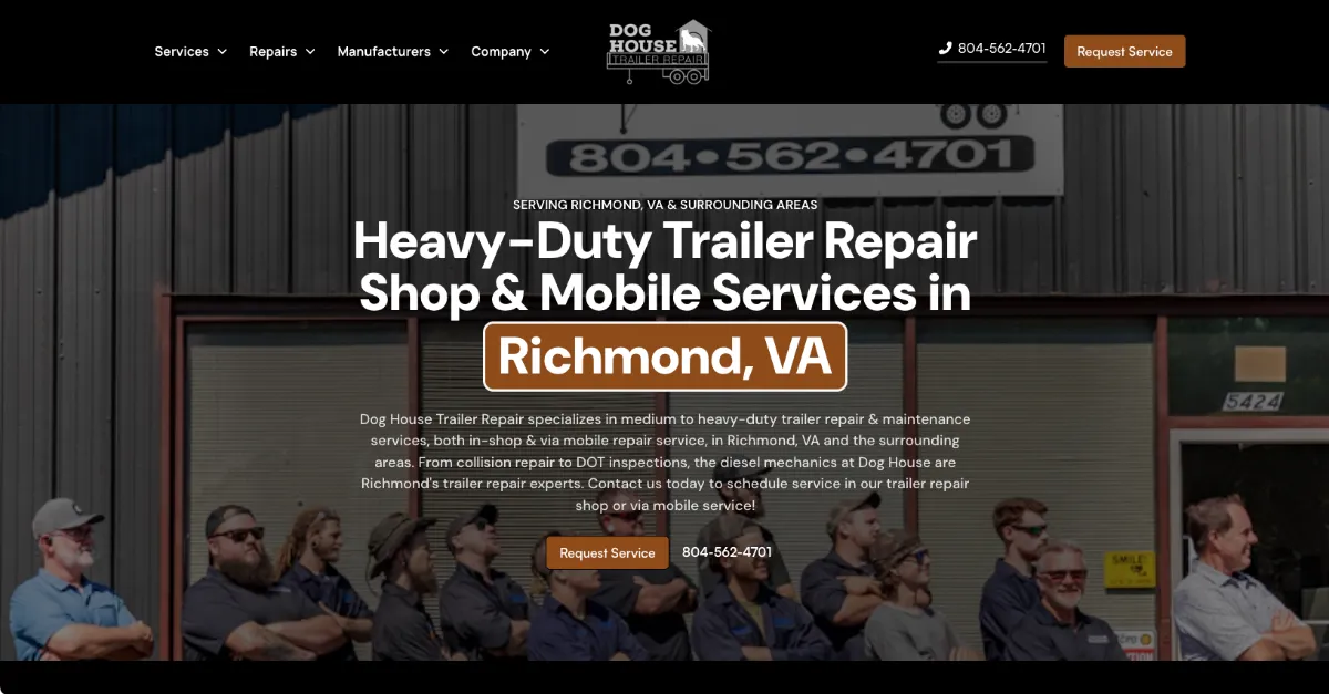 Heavy-Duty Trailer Repair Shop in Richmond, VA | Dog House Trailer Repair