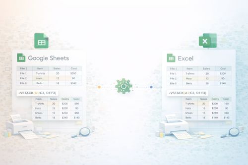 How to use VSTACK in Google Sheets and Excel guide