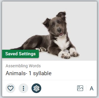 Save activities with your preferred settings