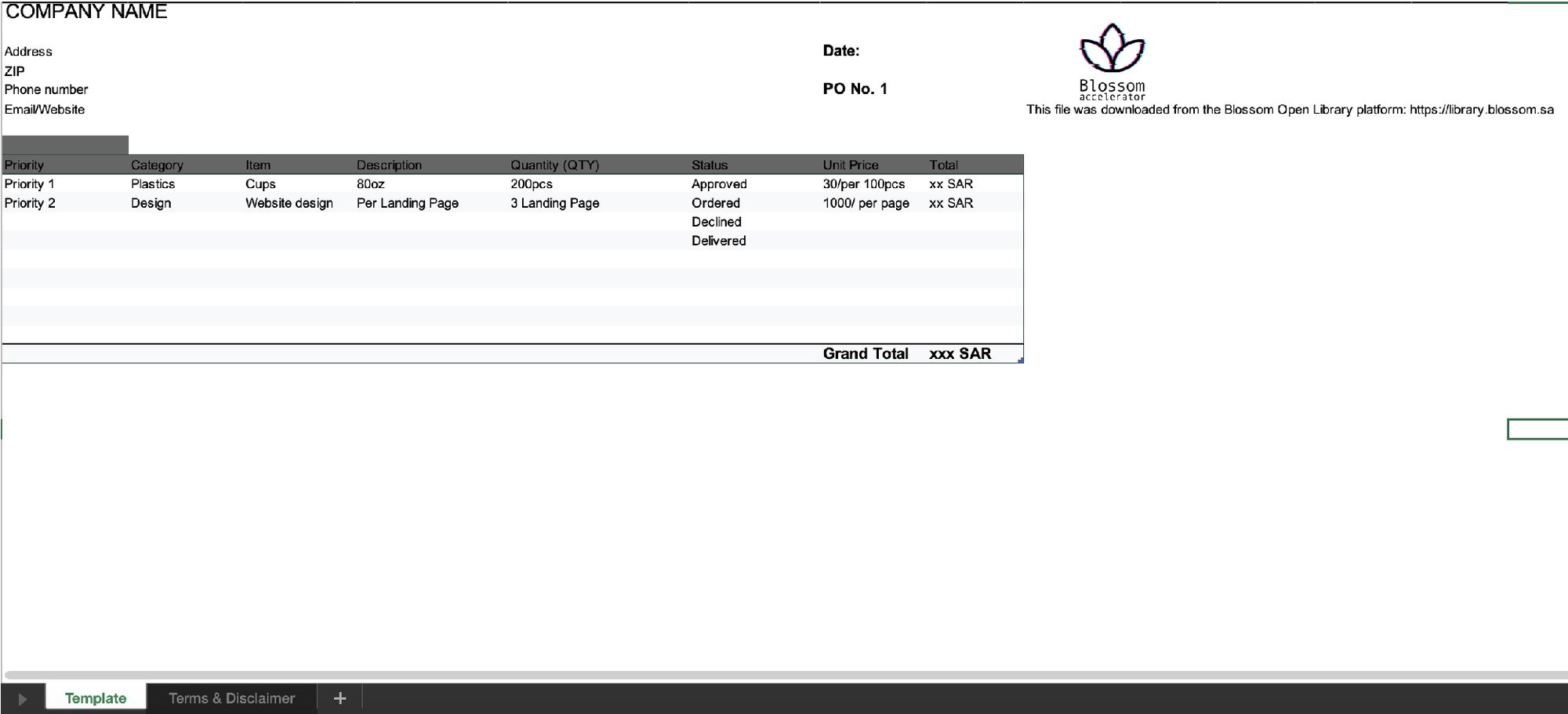 Company Property Issuance Form Template | Operations and Project ...