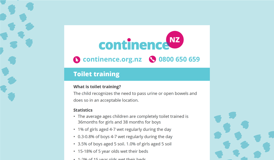 Continence Information for Parents and Whānau