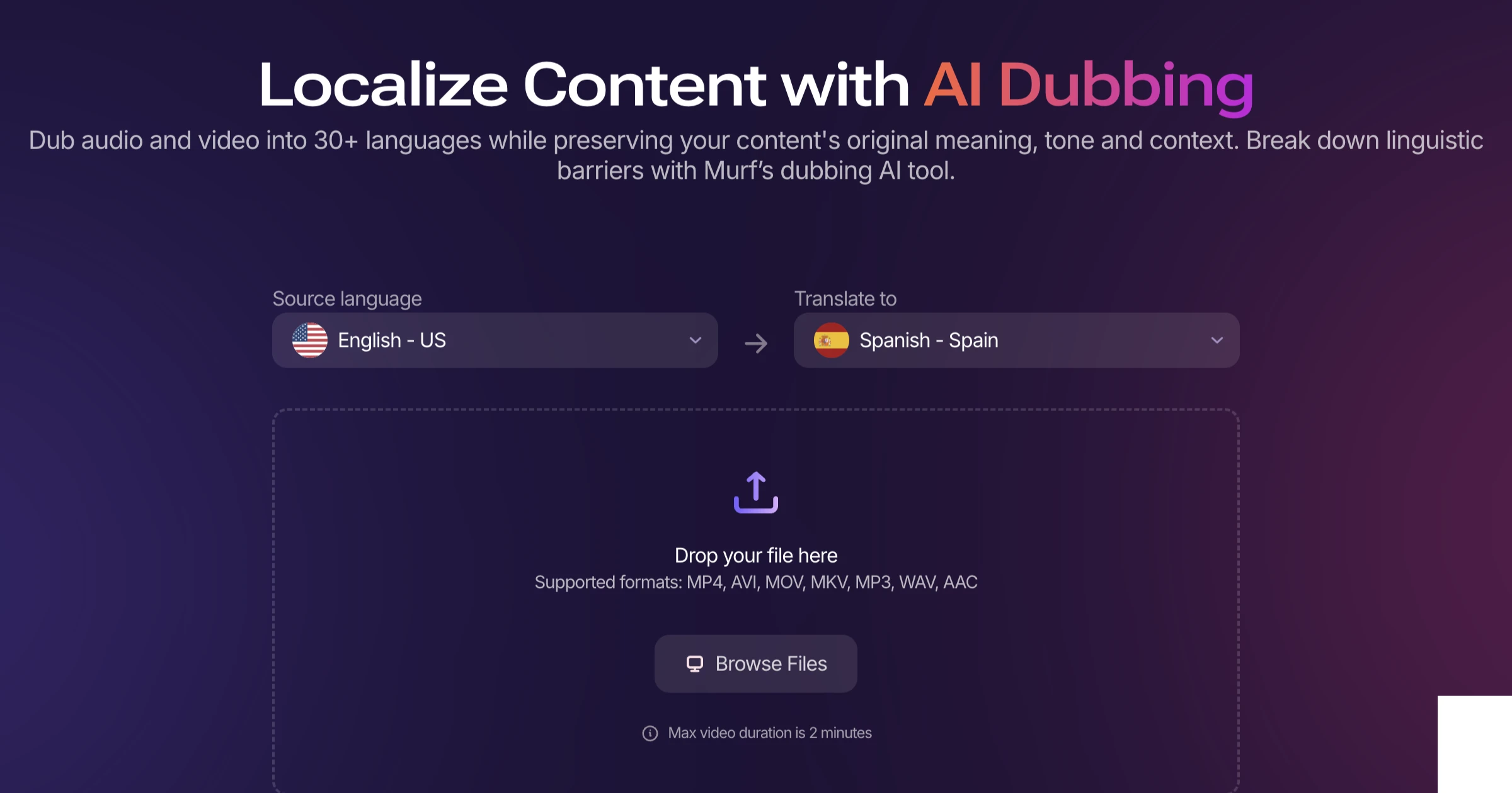 AI Dubbing Free Tool for Video Localization in 40+ Languages