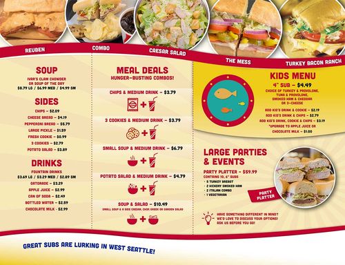 Sub Shop Menu | Fresh Subs, Salads & Wraps in West Seattle