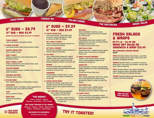 Sub Shop Menu | Fresh Subs, Salads & Wraps in West Seattle