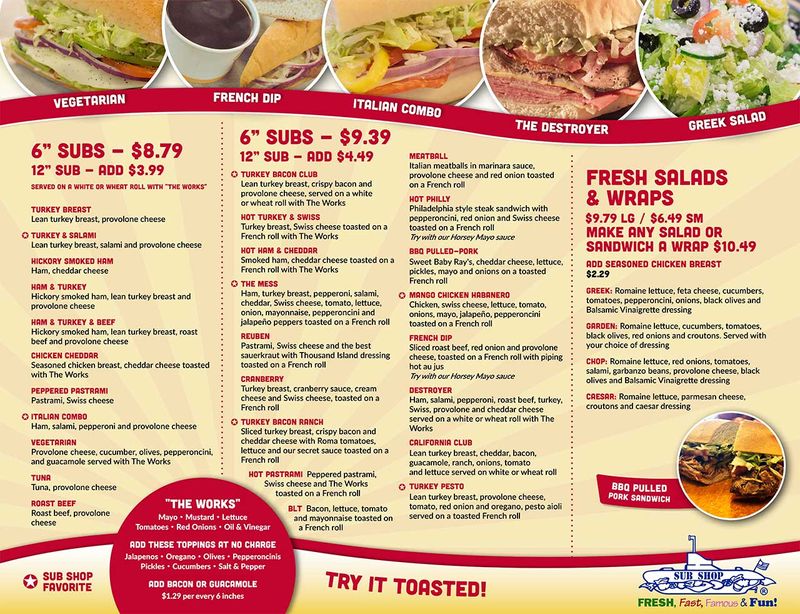 Sub Shop Menu | Fresh Subs, Salads & Wraps in West Seattle