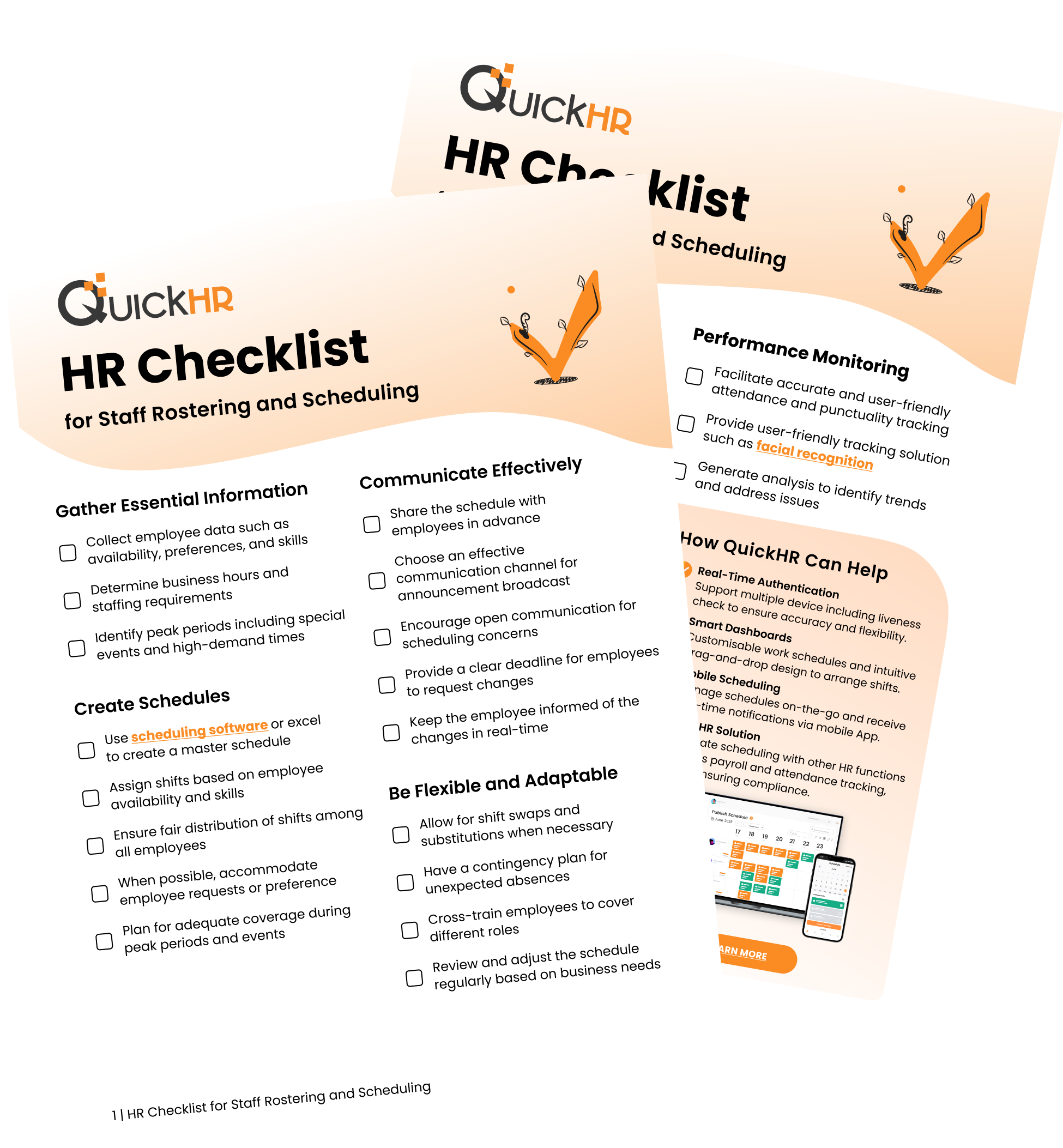 Quickhr HR Scheduling Checklist