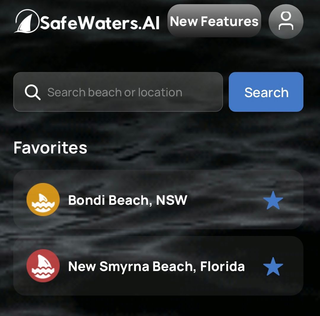 The Shark Risk Forecast App | SafeWaters.ai