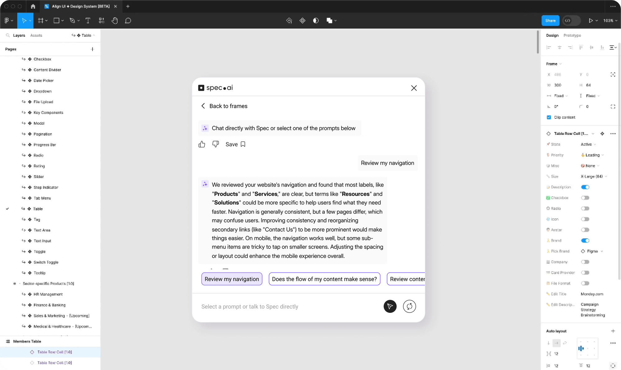 Spec AI - UX/UI Feedback Tool | Figma AI Plugin