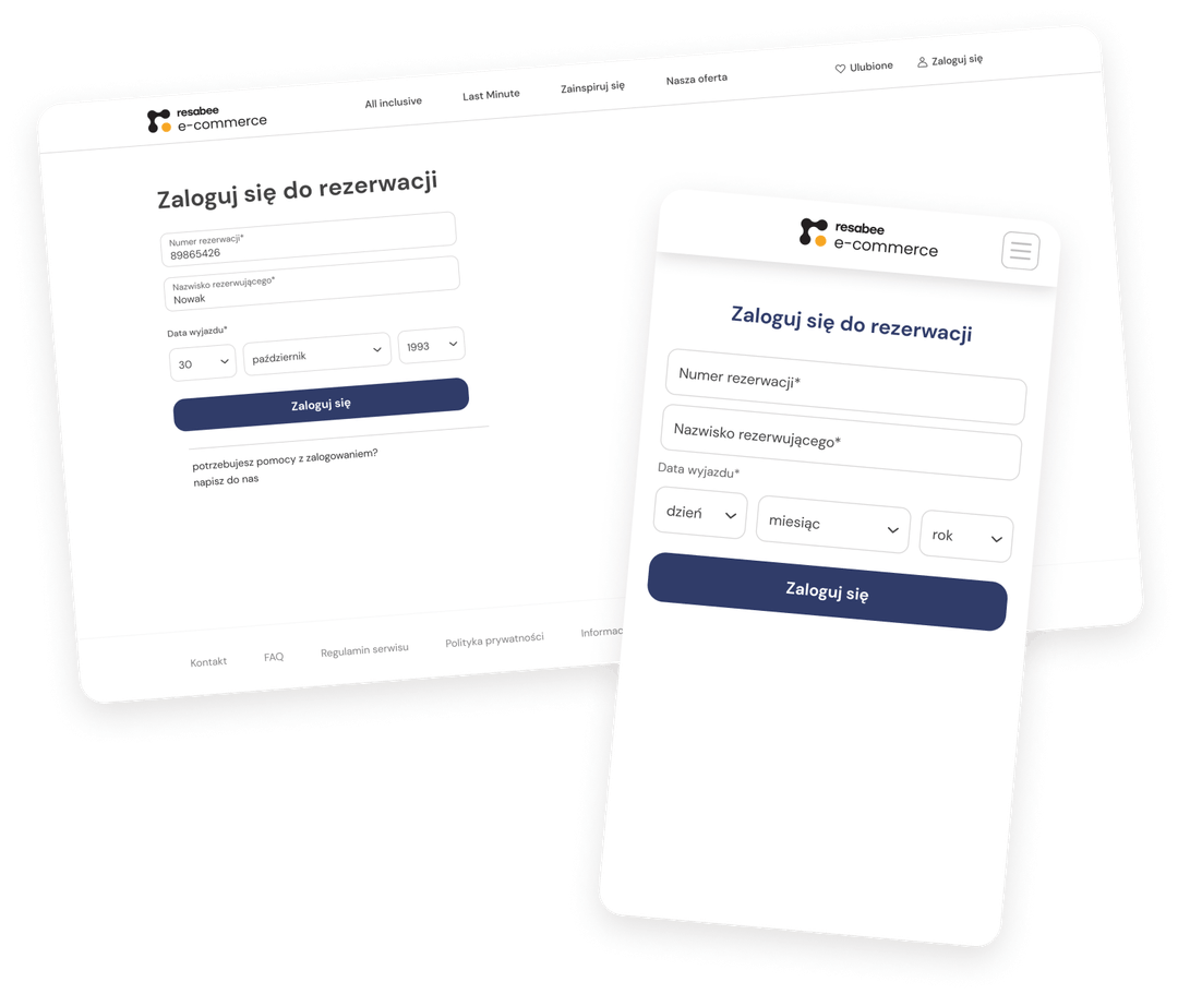 Resabee E-Commerce - strona www | Resabee Travel Tech
