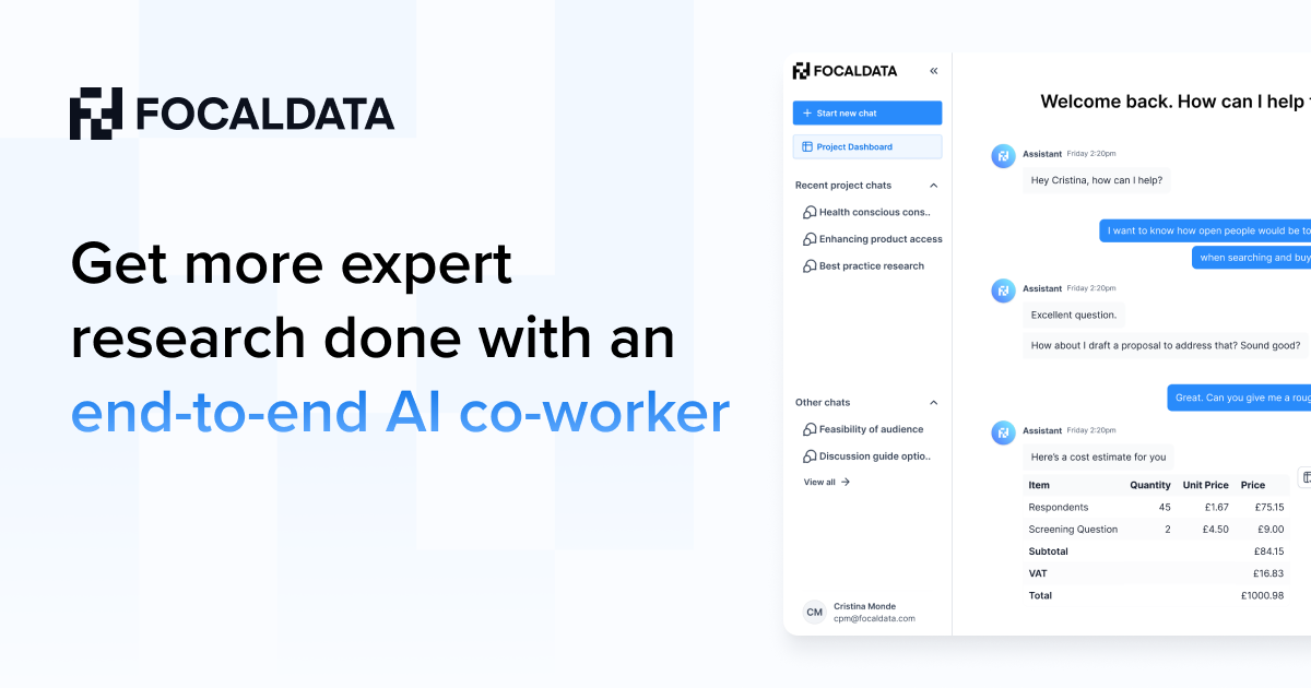 Focaldata • The world's first AI co-worker for consumer insight