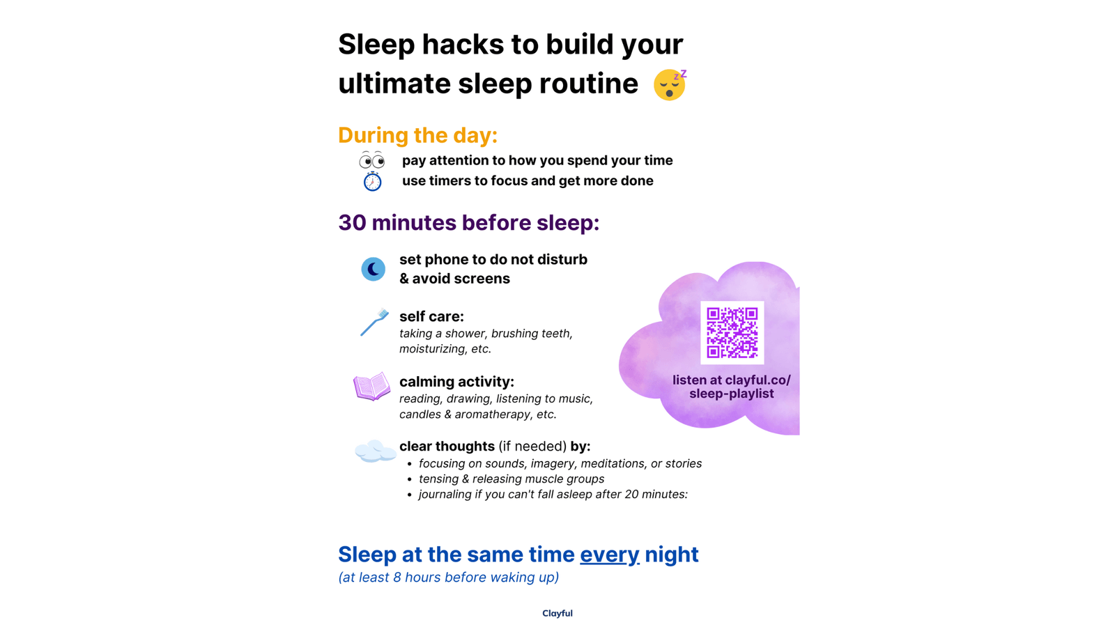 Building Better Sleep Habits with the Sleep Routine Tool | Blog | Clayful