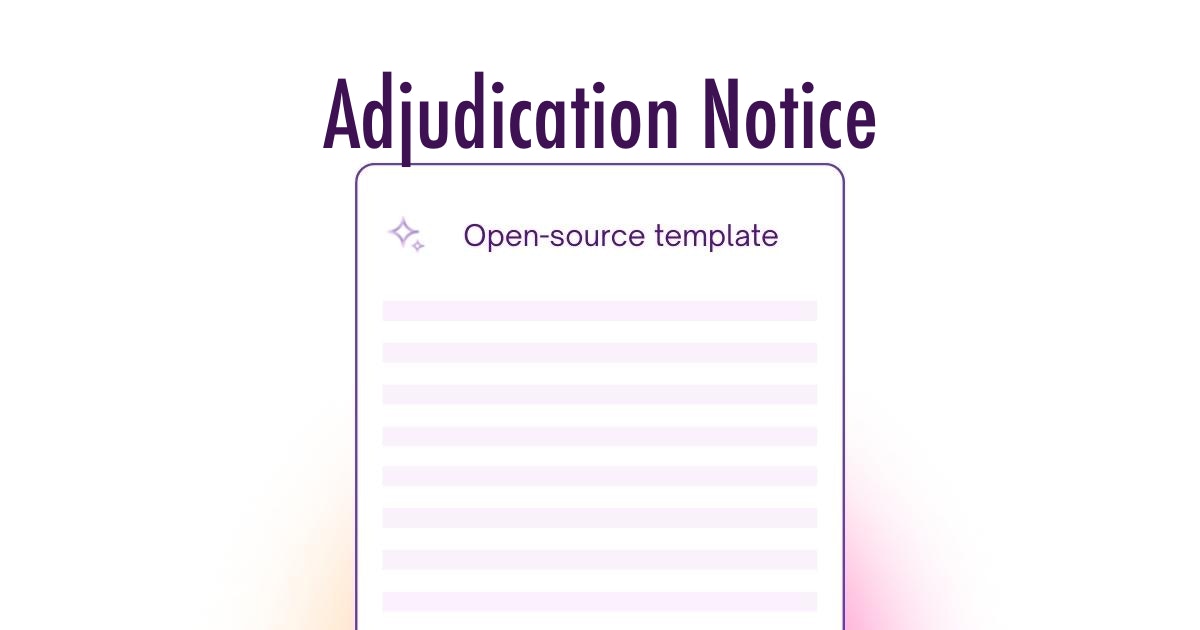 Adjudication Notice Template - UK