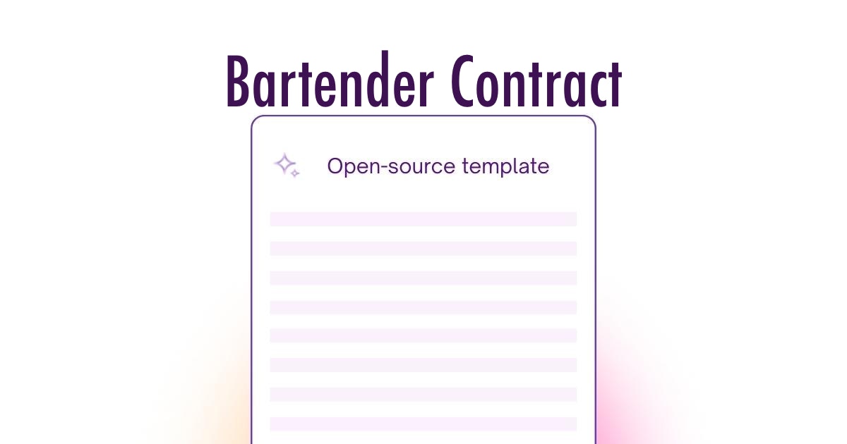 Bartender Contract Template - UK