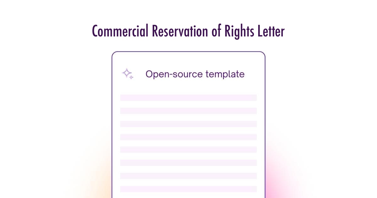Commercial Reservation of Rights Letter Template - UK