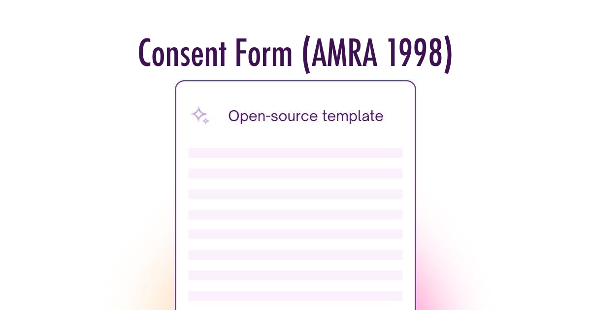 Consent Form (AMRA 1998) Template - UK