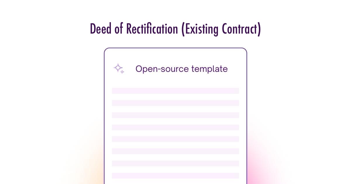 Deed of Rectification (Existing Contract) Template - UK