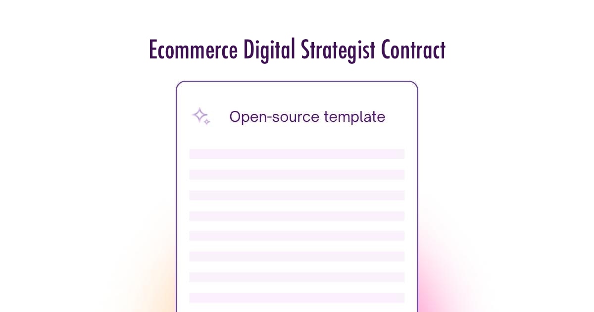 Ecommerce Digital Strategist Contract Template - UK