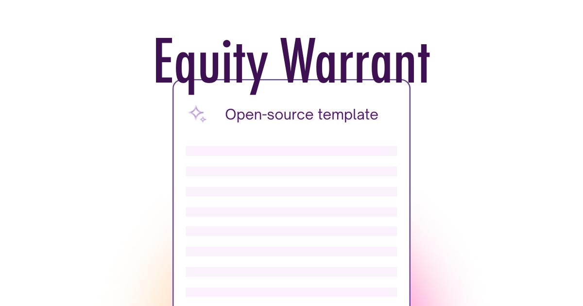 Equity Warrant Template - UK