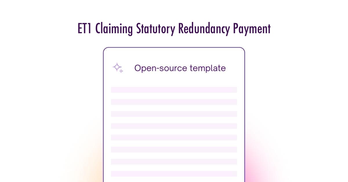 ET1 Claiming Statutory Redundancy Payment Template - UK