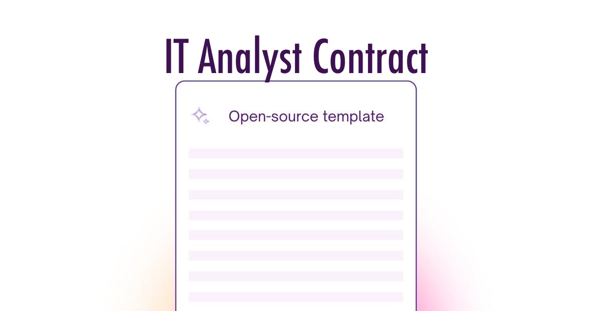 IT Analyst Contract Template - UK