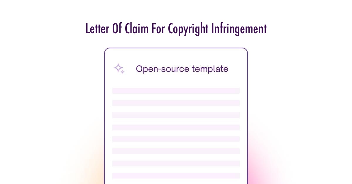 Letter Of Claim For Copyright Infringement Template - UK