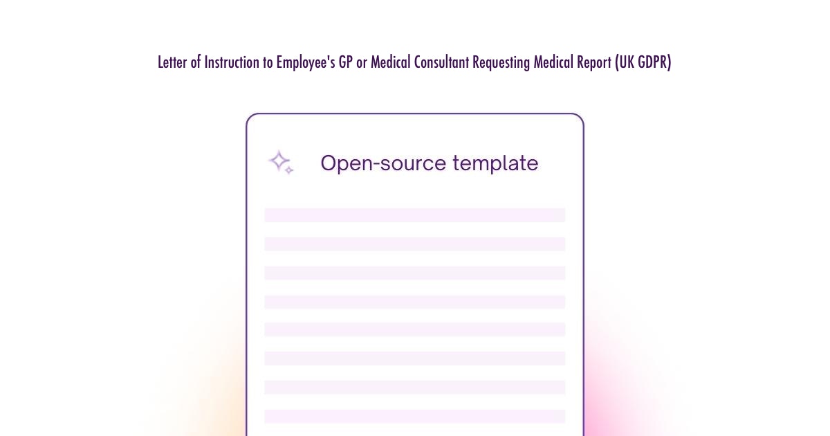 Letter of Instruction to Employee's GP or Medical Consultant Requesting ...
