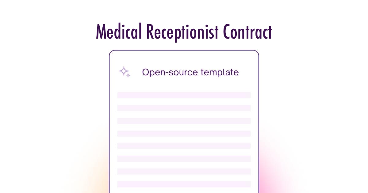 Medical Receptionist Contract Template - UK