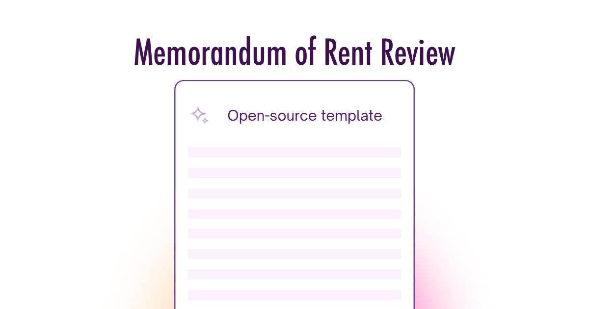 Memorandum of Rent Review Template - UK